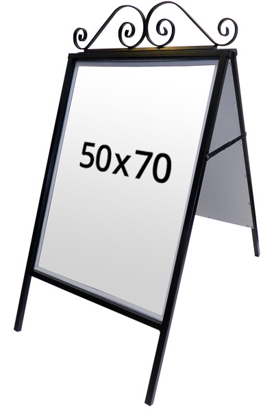 A-Skilt 'Metallic' Sort skriveflade, cafe skilt,